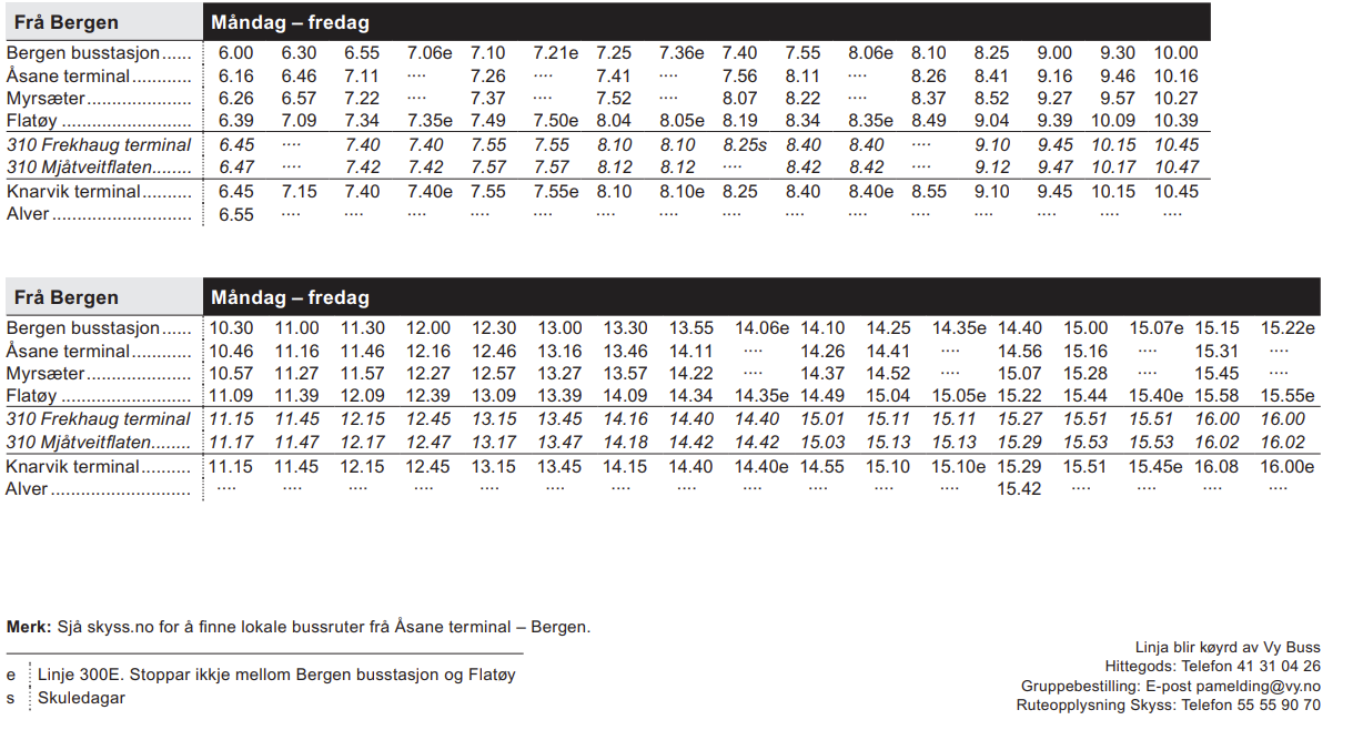 Buss Alver - Knarvik - Frekhaug - Åsane - Bergen Linje 300/300E/310 ...