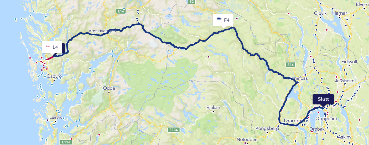 Tog Bergen - Oslo Linje F4: Timer og priser | All informasjon